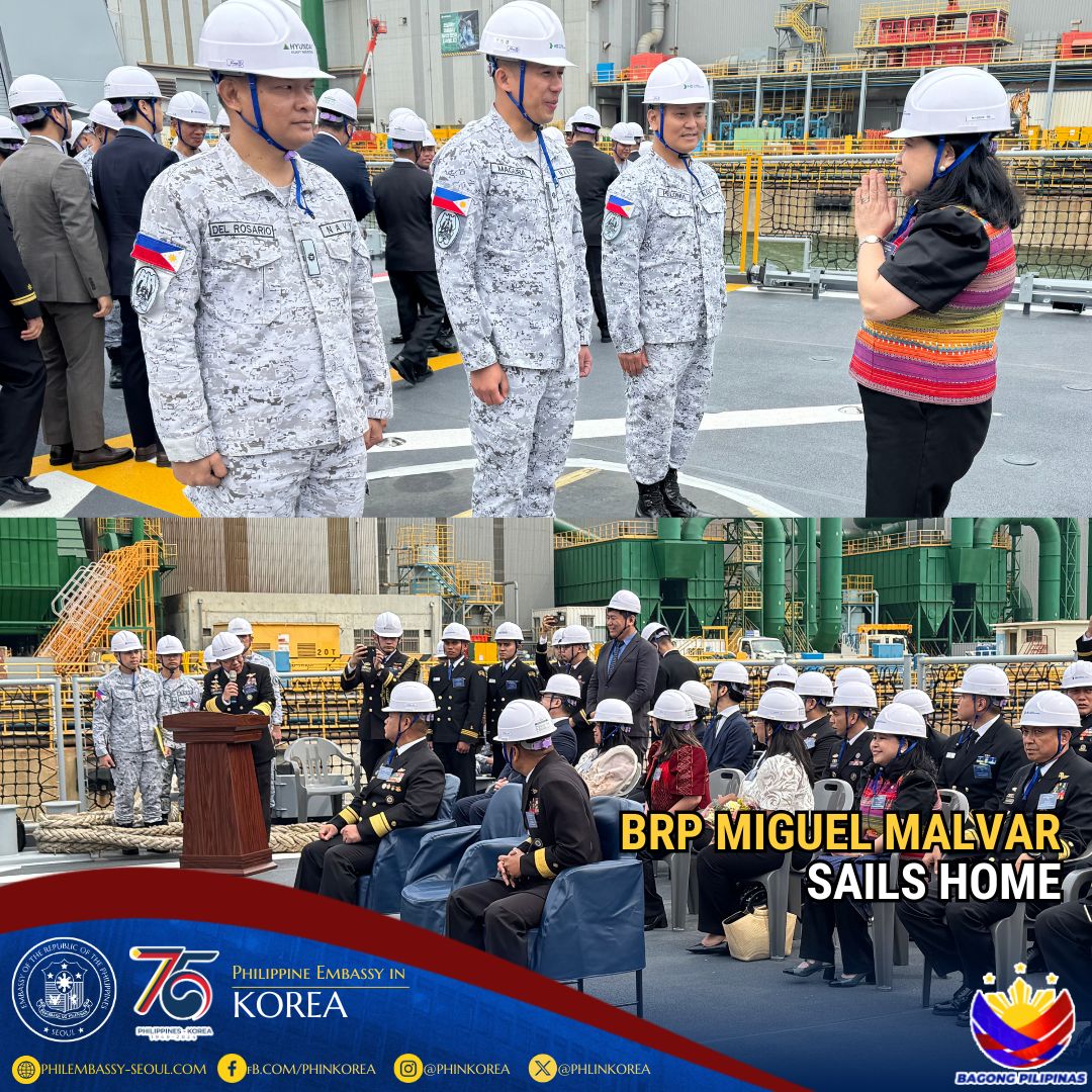 BRP MIGUEL MALVAR SAILS HOME, December 18, 2025Embassy of the Republic ...