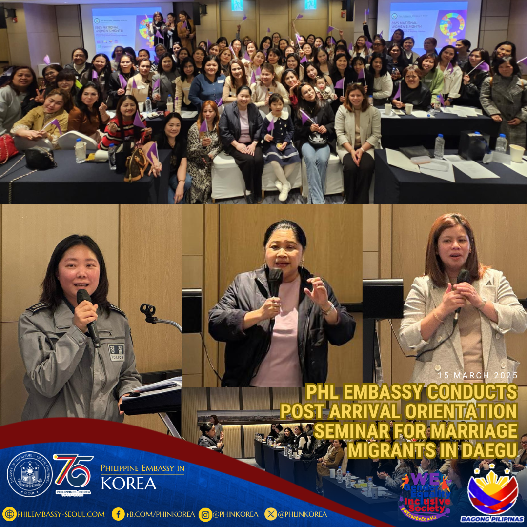 PHL EMBASSY CONDUCTS POST ARRIVAL ORIENTATION SEMINAR AND MENTORSHIP ...
